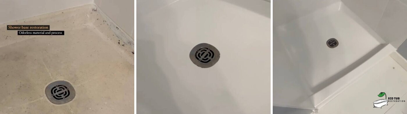 Shower Pan (Base) Reglazing in Chicago — yournewtubs.com